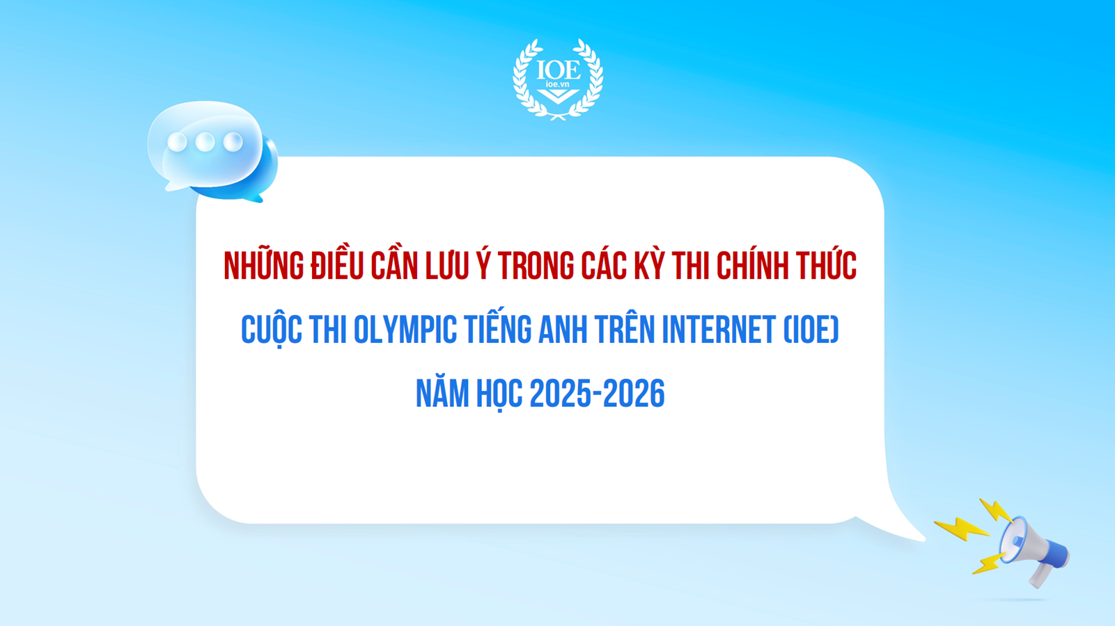 Những điều cần lưu ý trong các kỳ thi chính thức - Cuộc thi Olympic tiếng Anh trên internet (IOE ...